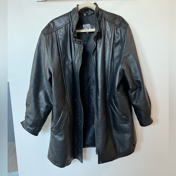 Jackets & Coats | Vintage Mens Oversized Black Leather Jacket | Poshmark